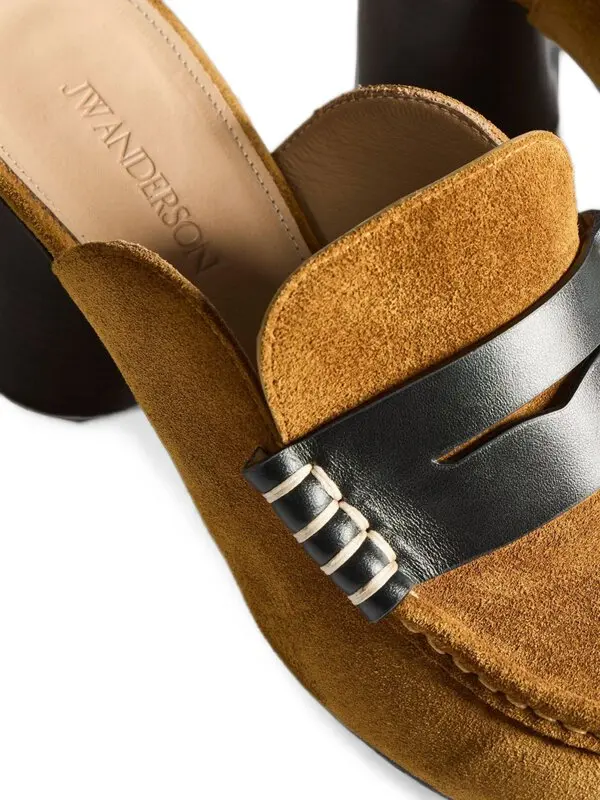 J.W.ANDERSON Calf Suede Penny Loafer Mules