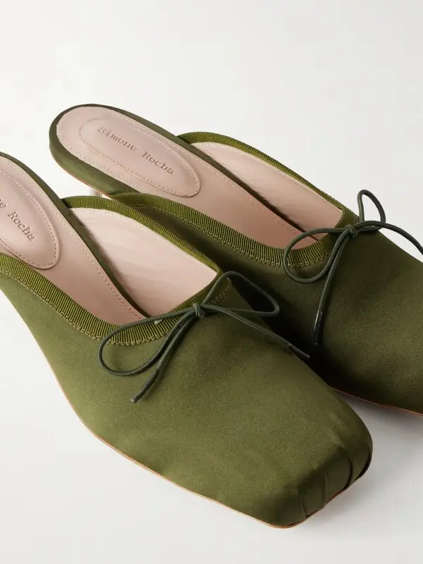 Simone Rocha Bow-detailed Satin Pumps