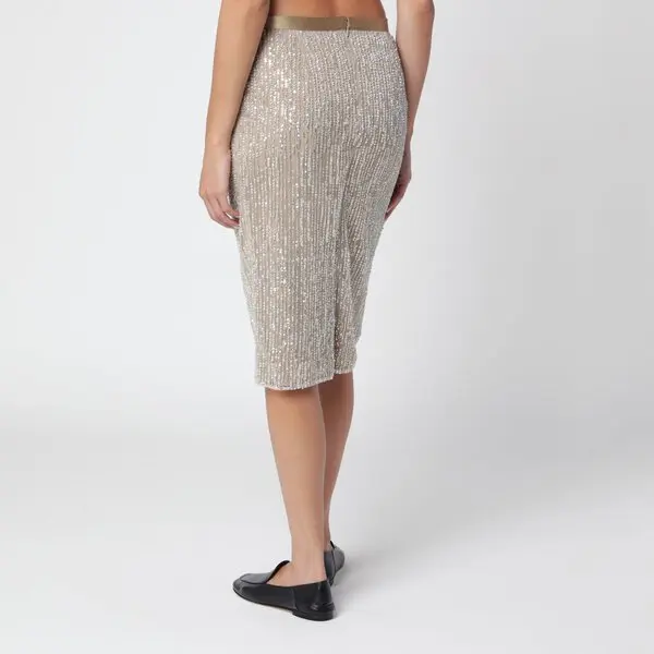 AMI Paris Sequin Skirt - Light Brown