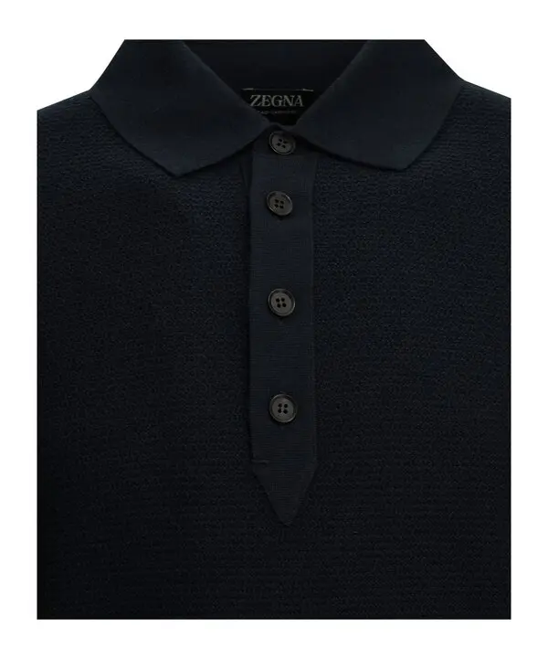 Zegna Oasi Cashmere Textured Polo Shirt - No