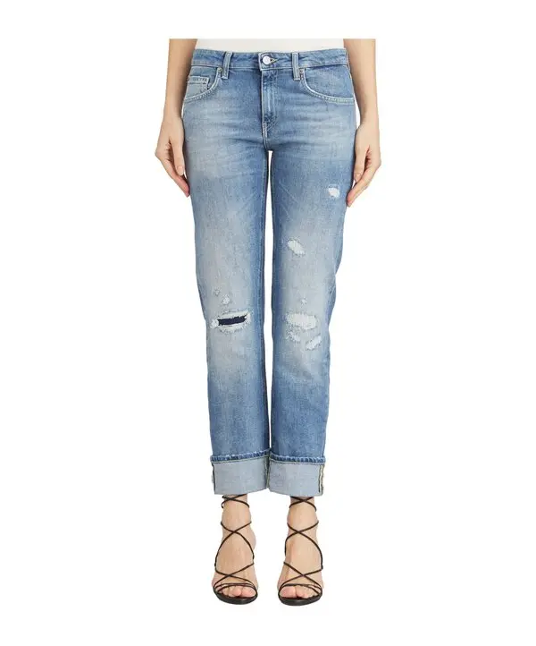 DONDUP Distressed, Faded Denim Trousers