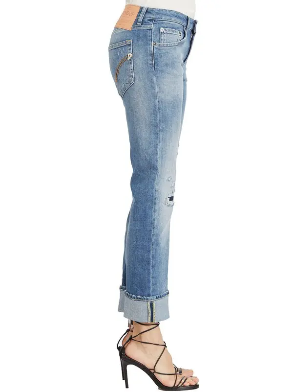 DONDUP Distressed, Faded Denim Trousers