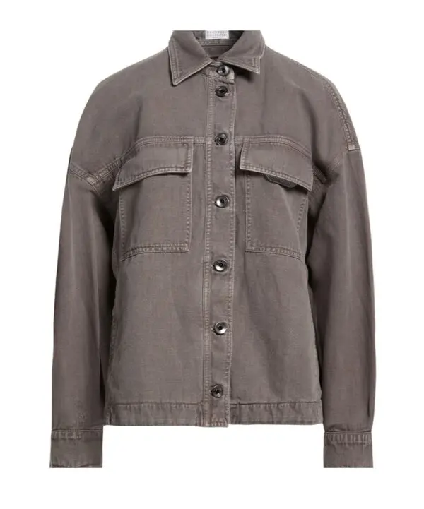 Brunello Cucinelli Denim Shirt With Sleeves - Gray