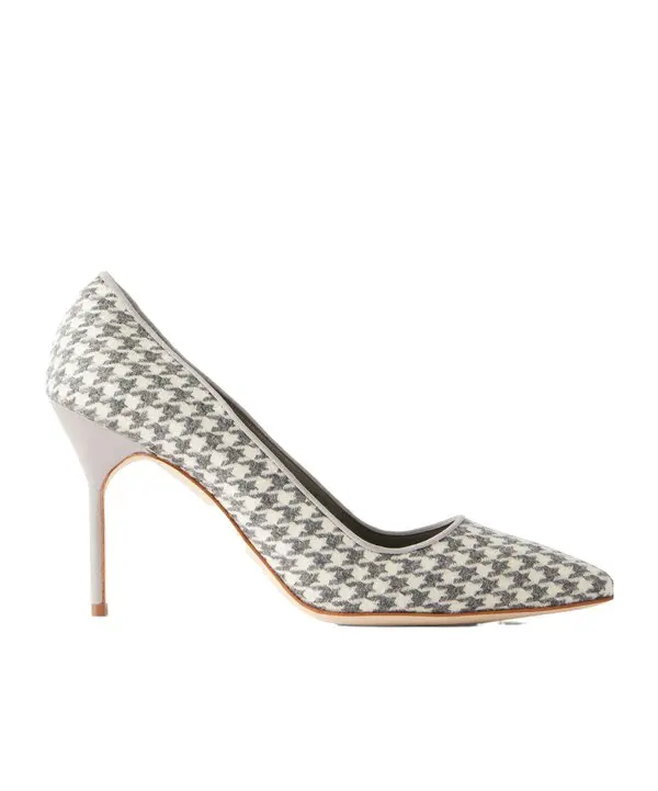Manolo Blahnik Pleated Wool High Heels