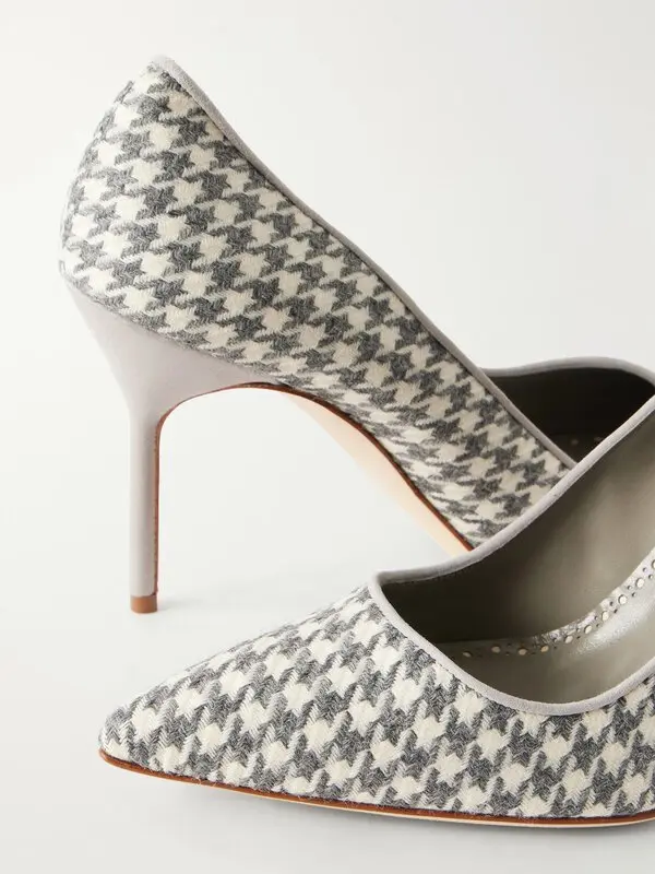Manolo Blahnik Pleated Wool High Heels