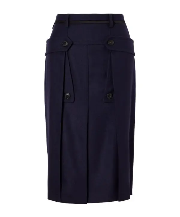 Dries Van Noten Wool Midi Skirt