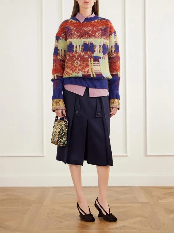 Dries Van Noten Wool Midi Skirt