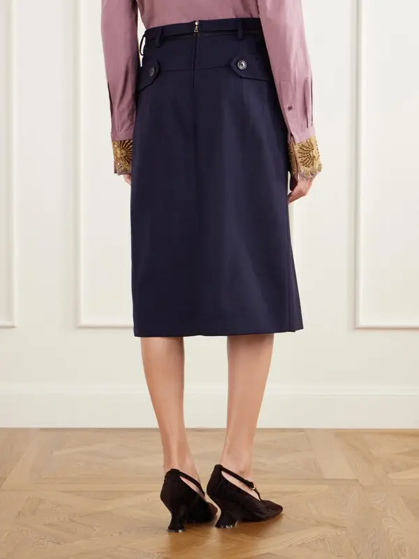 Dries Van Noten Wool Midi Skirt