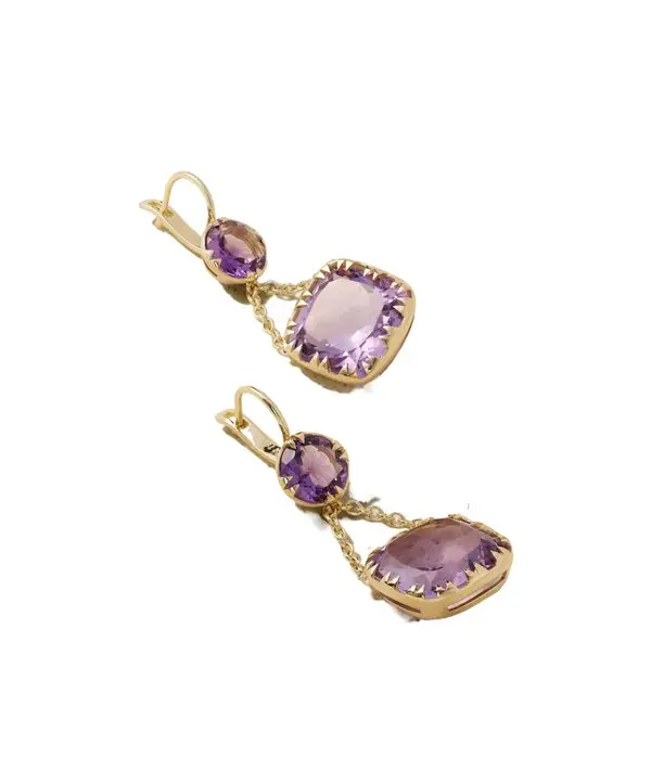 Ileana Makri 18-karat Gold Amethyst Earrings
