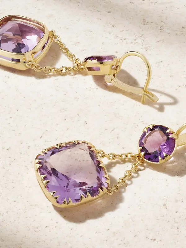 Ileana Makri 18-karat Gold Amethyst Earrings