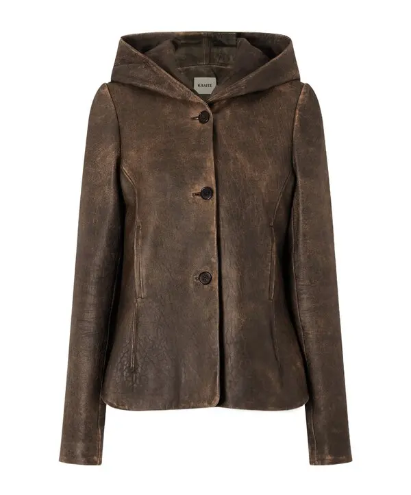Khaite Hooded Leather Jacket