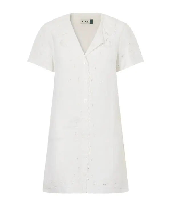 Rixo Broderie Anglaise Mini Dress