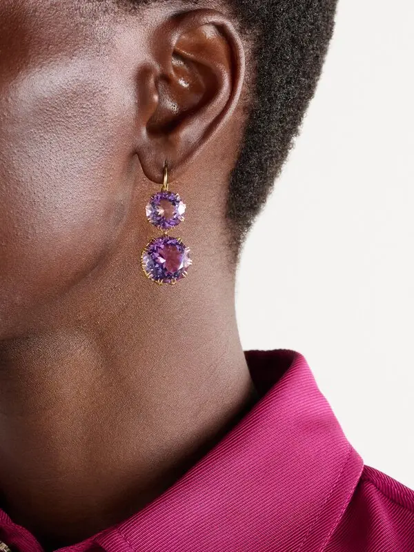 Ileana Makri 18-karat Gold Amethyst Earrings