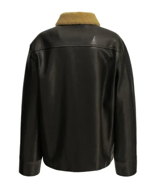 Khaite Shearling-trimmed Leather Jacket