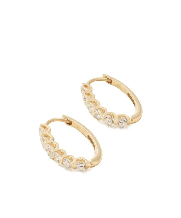Ileana Makri 14-karat Gold Diamond Hoop Earrings - No