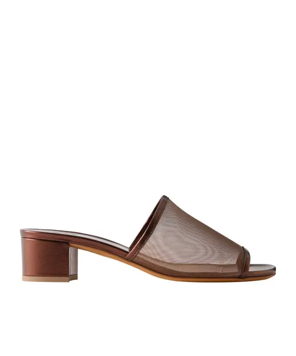 MARYAM NASSIR ZADEH Leather-trimmed Mesh Mules