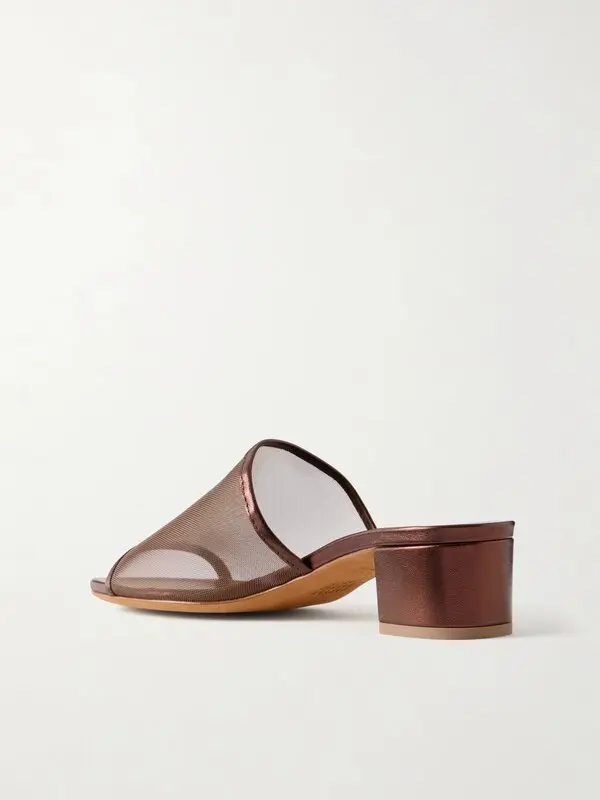 MARYAM NASSIR ZADEH Leather-trimmed Mesh Mules