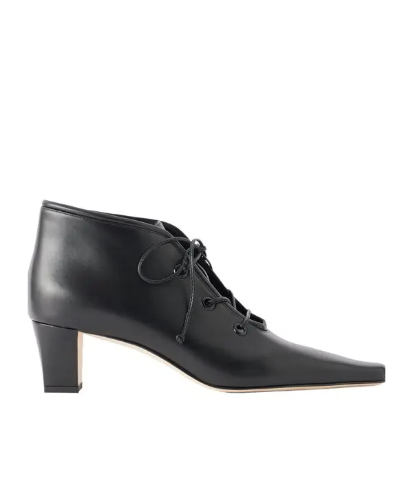 Manolo Blahnik Lace-up Leather Boots