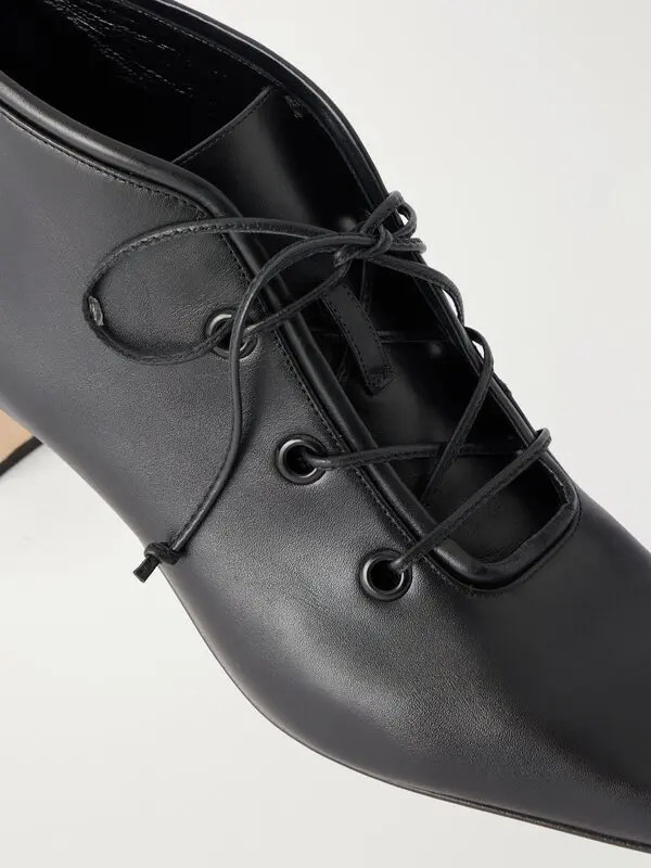 Manolo Blahnik Lace-up Leather Boots