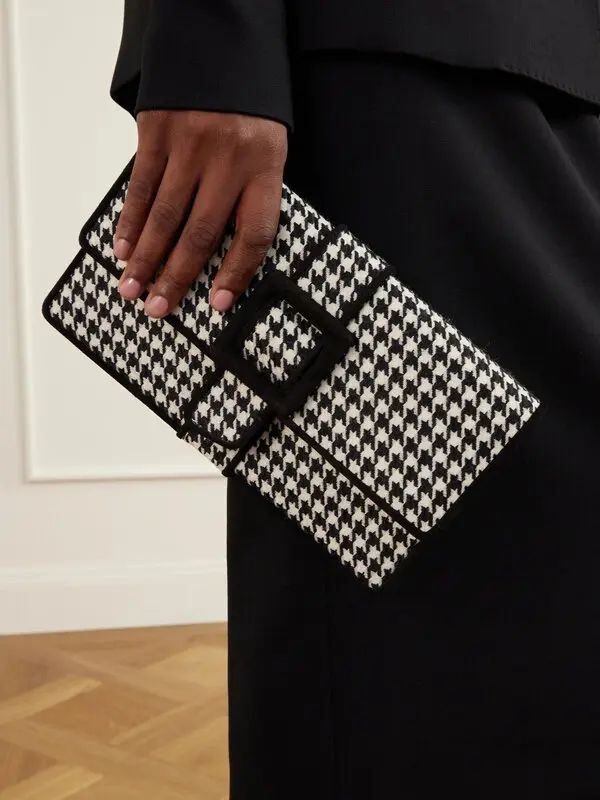 Manolo Blahnik Classic Houndstooth Clutch