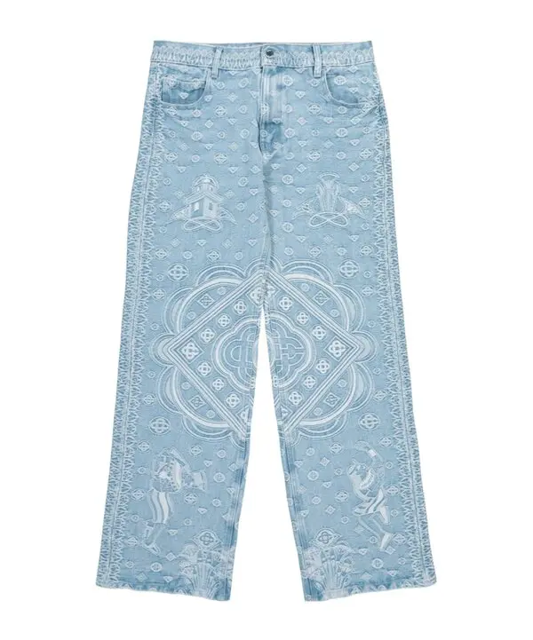 Casablanca Carpet Jacquard Baggy Denim Jeans