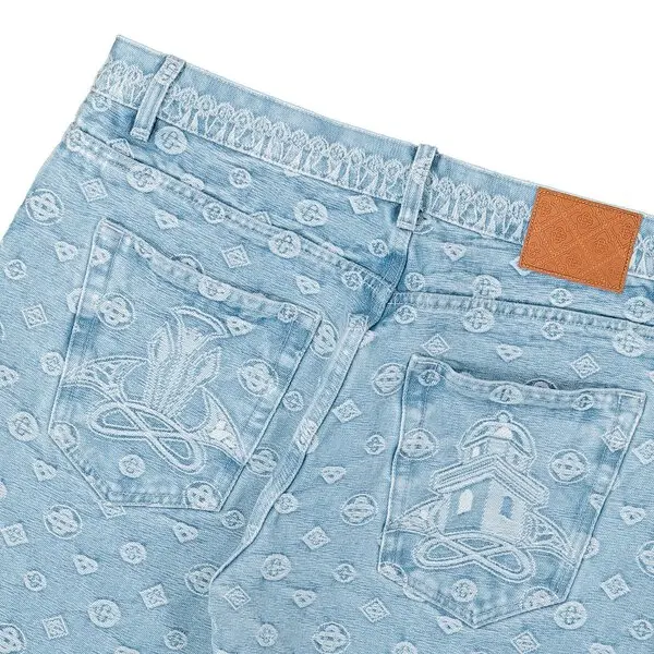 Casablanca Carpet Jacquard Baggy Denim Jeans