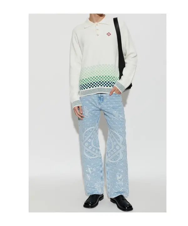Casablanca Carpet Jacquard Baggy Denim Jeans