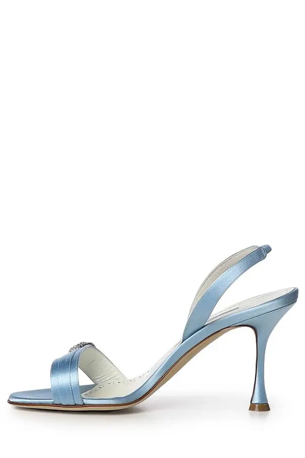 Manolo Blahnik Crystal Buckle Heeled Sandals - No