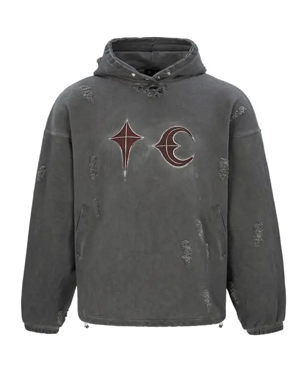 THUG CLUB Rock Distressed-details Hoodie