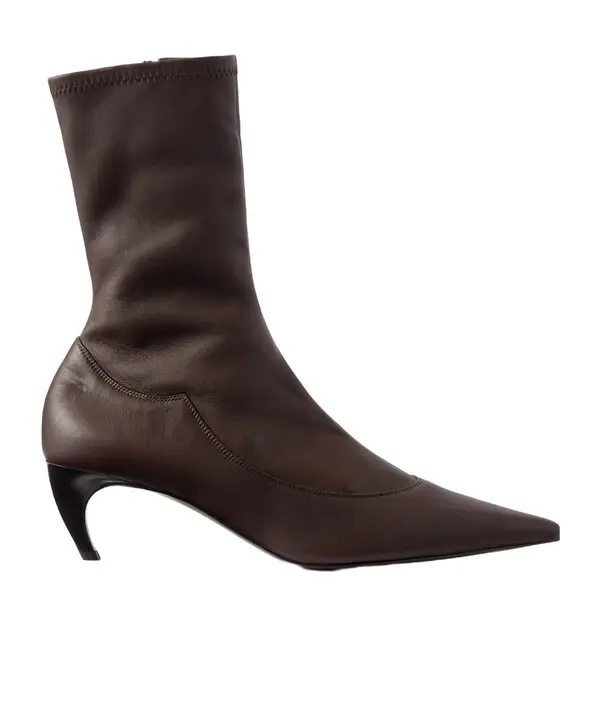 Khaite Leather Ankle Boots