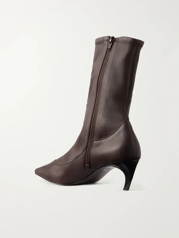Khaite Leather Ankle Boots