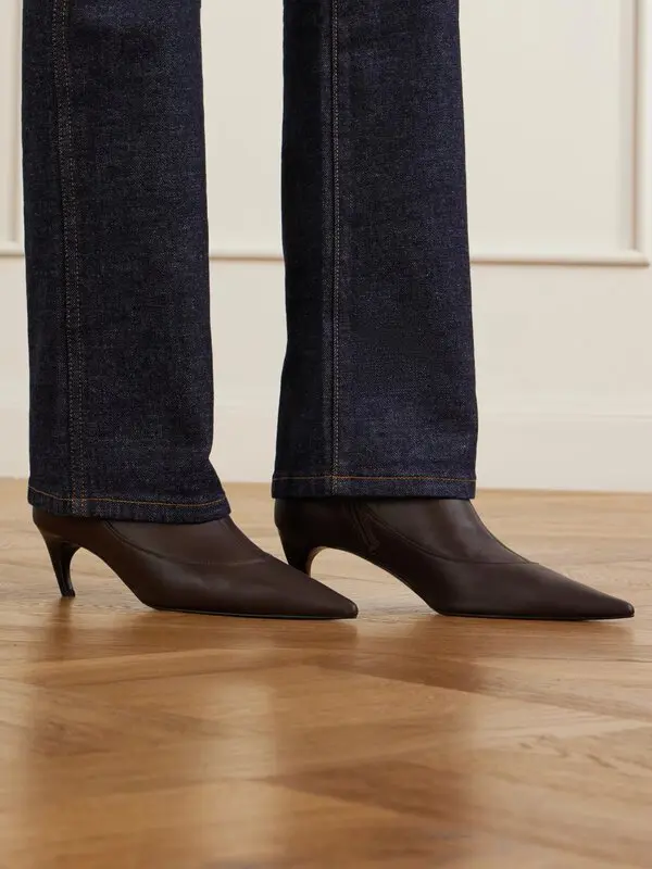 Khaite Leather Ankle Boots