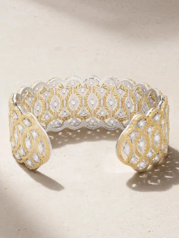 Buccellati 18-karat And White Gold Diamond Cuff
