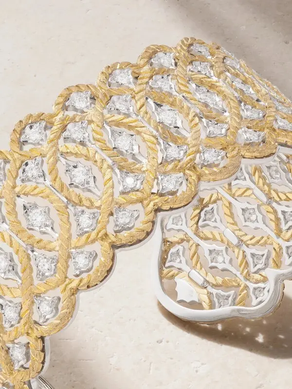 Buccellati 18-karat And White Gold Diamond Cuff
