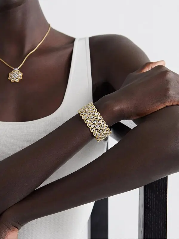 Buccellati 18-karat And White Gold Diamond Cuff