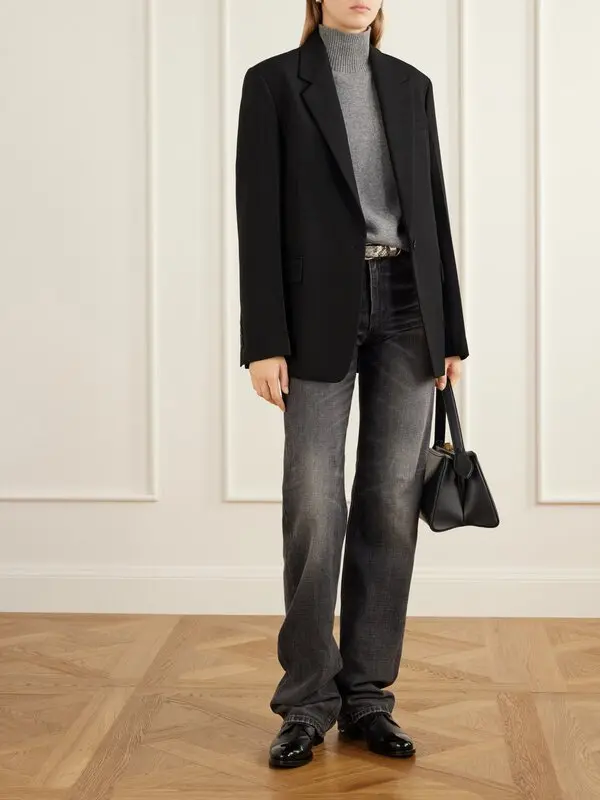 Jennifer Chamandi Patent Leather-trimmed Leather Ankle Boots