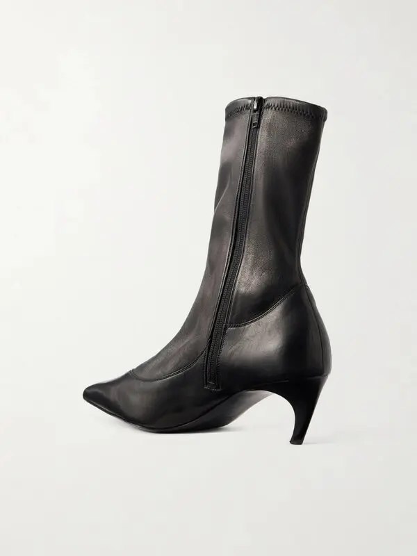 Khaite Leather Ankle Boots