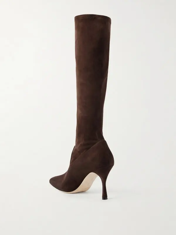 Manolo Blahnik Suede Knee-high Boots