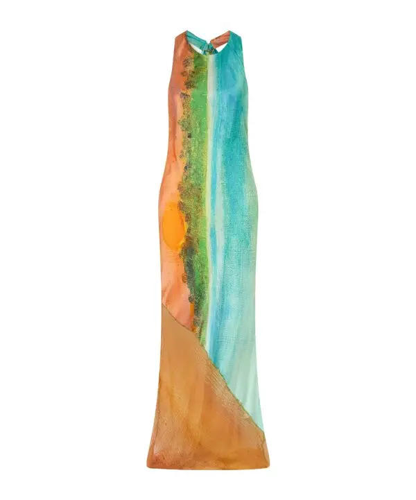 DONDE ESTEBAN Printed Silk-blend Maxi Dress - No
