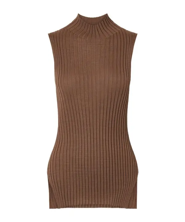 Khaite Ribbed Wool And Silk-blend Tank