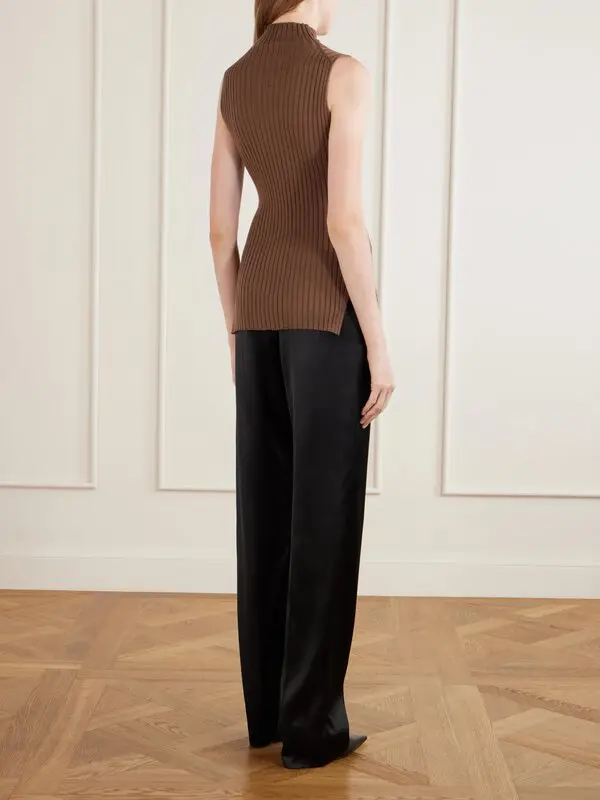 Khaite Ribbed Wool And Silk-blend Tank
