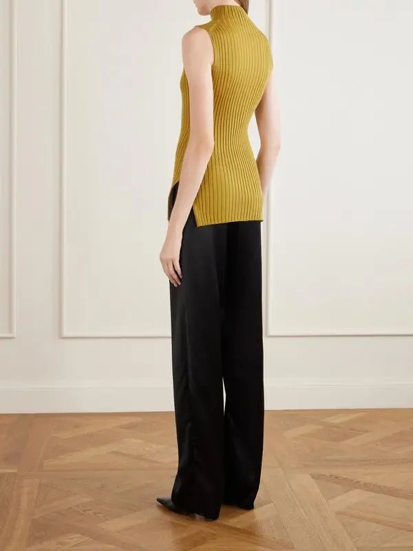 Khaite Ribbed Wool And Silk-blend Tank
