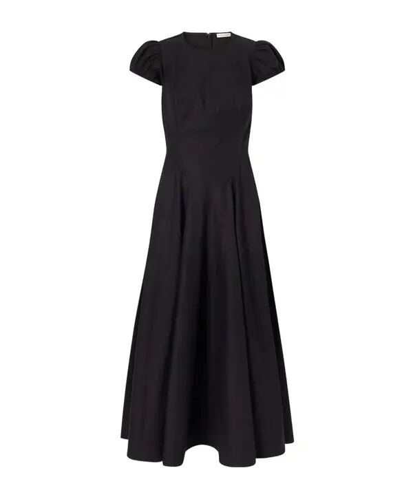 DÔEN Cotton-poplin Midi Dress - Black