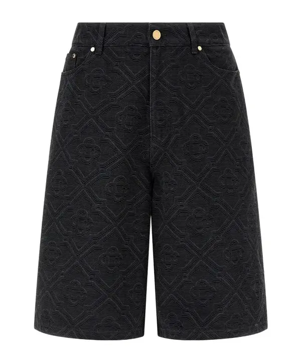 Casablanca High Waist Jacquard Bermuda Shorts