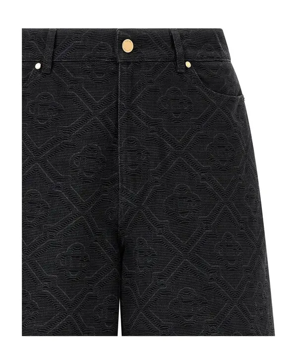 Casablanca High Waist Jacquard Bermuda Shorts