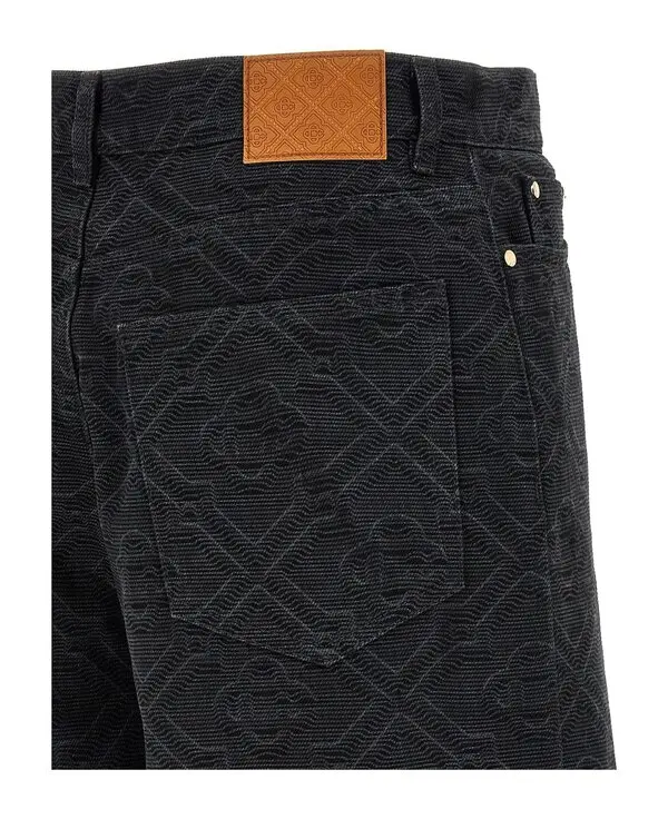 Casablanca High Waist Jacquard Bermuda Shorts