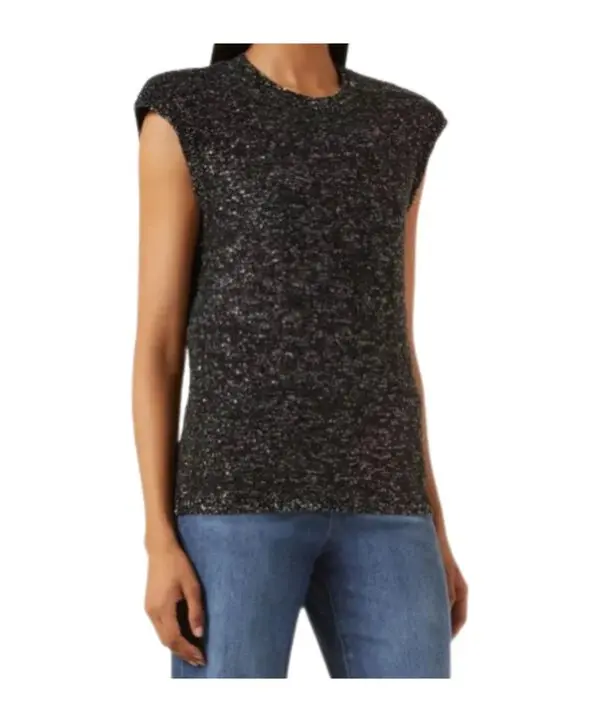 Emporio Armani Sequin-embellished Sleeveless Top