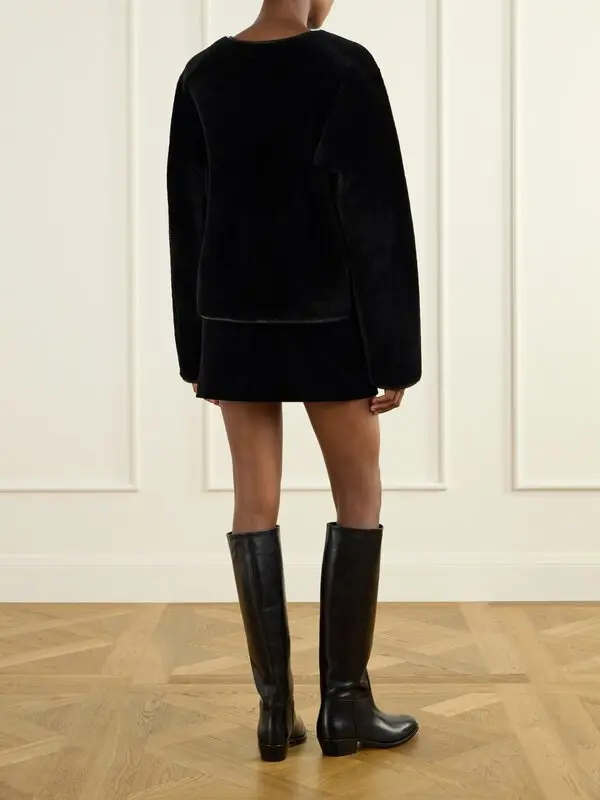 BLAZÉ MILANO Leather-trimmed Shearling Jacket - To