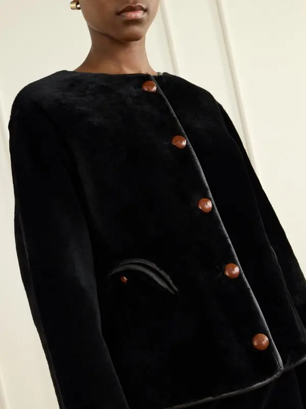 BLAZÉ MILANO Leather-trimmed Shearling Jacket - To