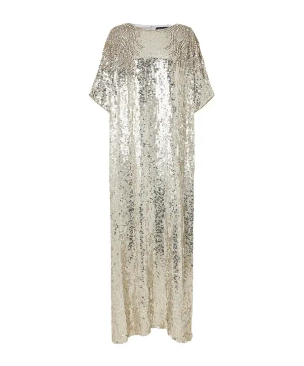 Jenny Packham Sequined Tulle Gown - No